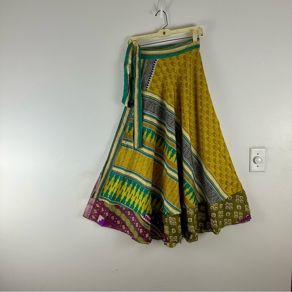 Skirts | Reversible Upcycled Magic Sari Wrap Maxi Skirts Bin197 | Poshmark